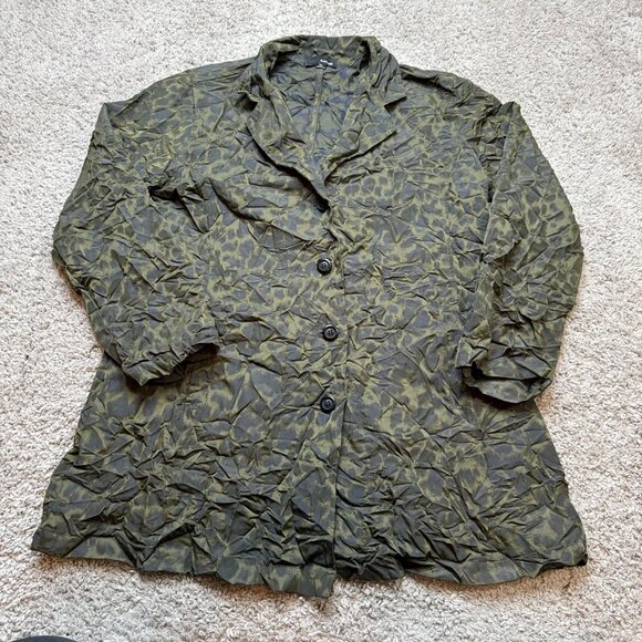 Sun Kim | Jackets & Coats | Sun Kim Boyfriend Jacket Crinkled Blazer ...